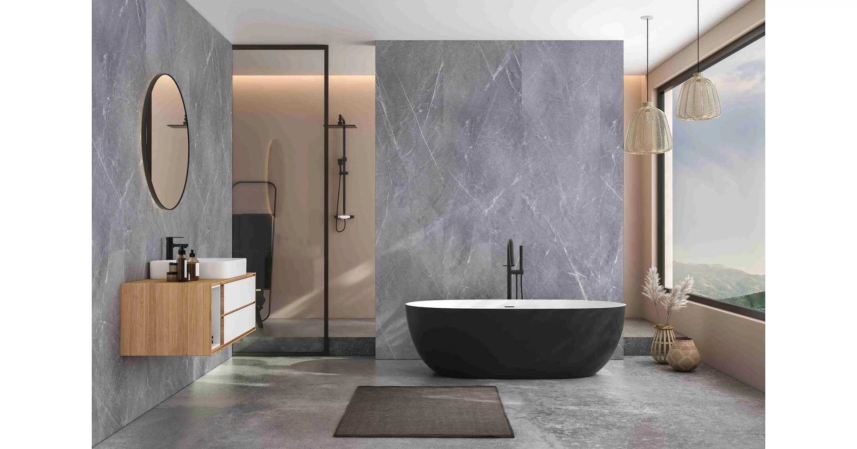 HB AQUA PANELS SPC/vinyl vízálló fal- és padlóburkolat, Marble Grey UM